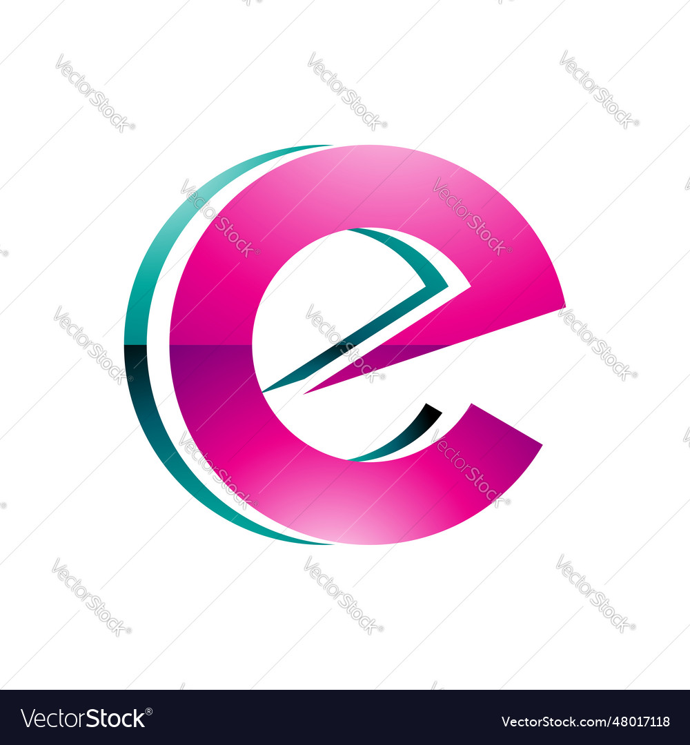Magenta and green glossy round layered lowercase Vector Image Magenta and green glossy round layered lowercase Vector Image