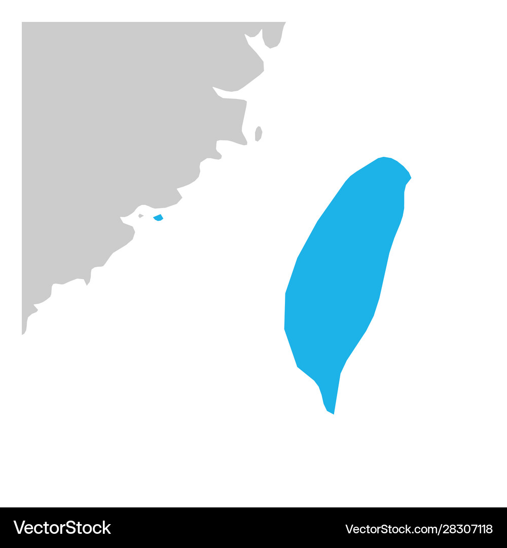 Map taiwan green highlighted with neighbor Vector Image
