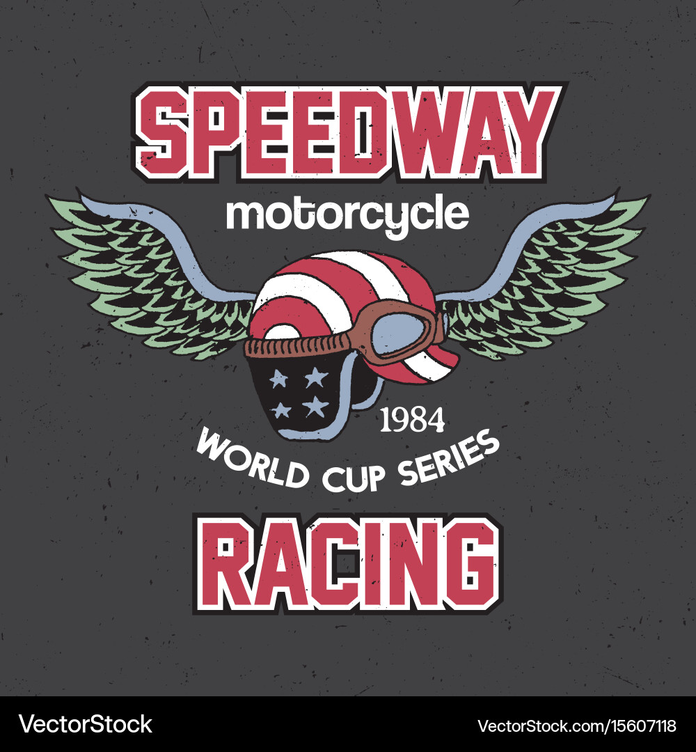 Motorcycle speedway racing poster Royalty Free Vector Image
