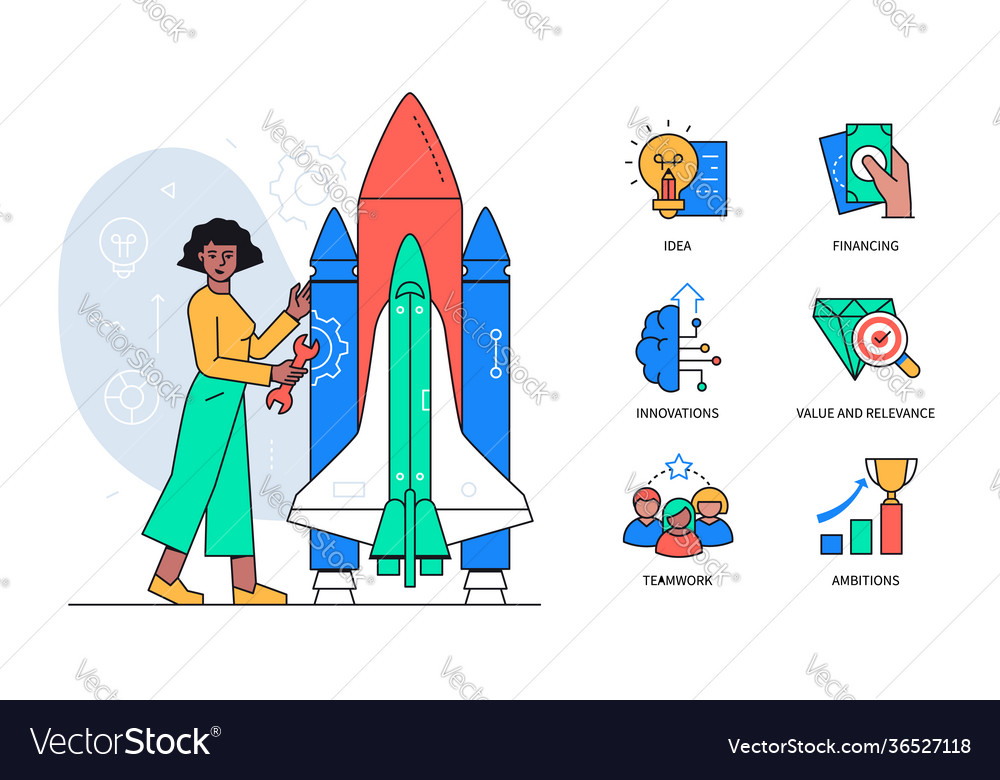 Project development - colorful flat design style Vector Image