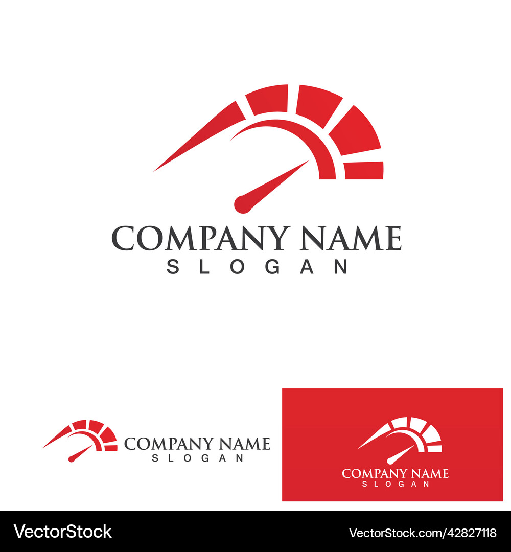 Speed logo design silhouette speedometer symbol Vector Image