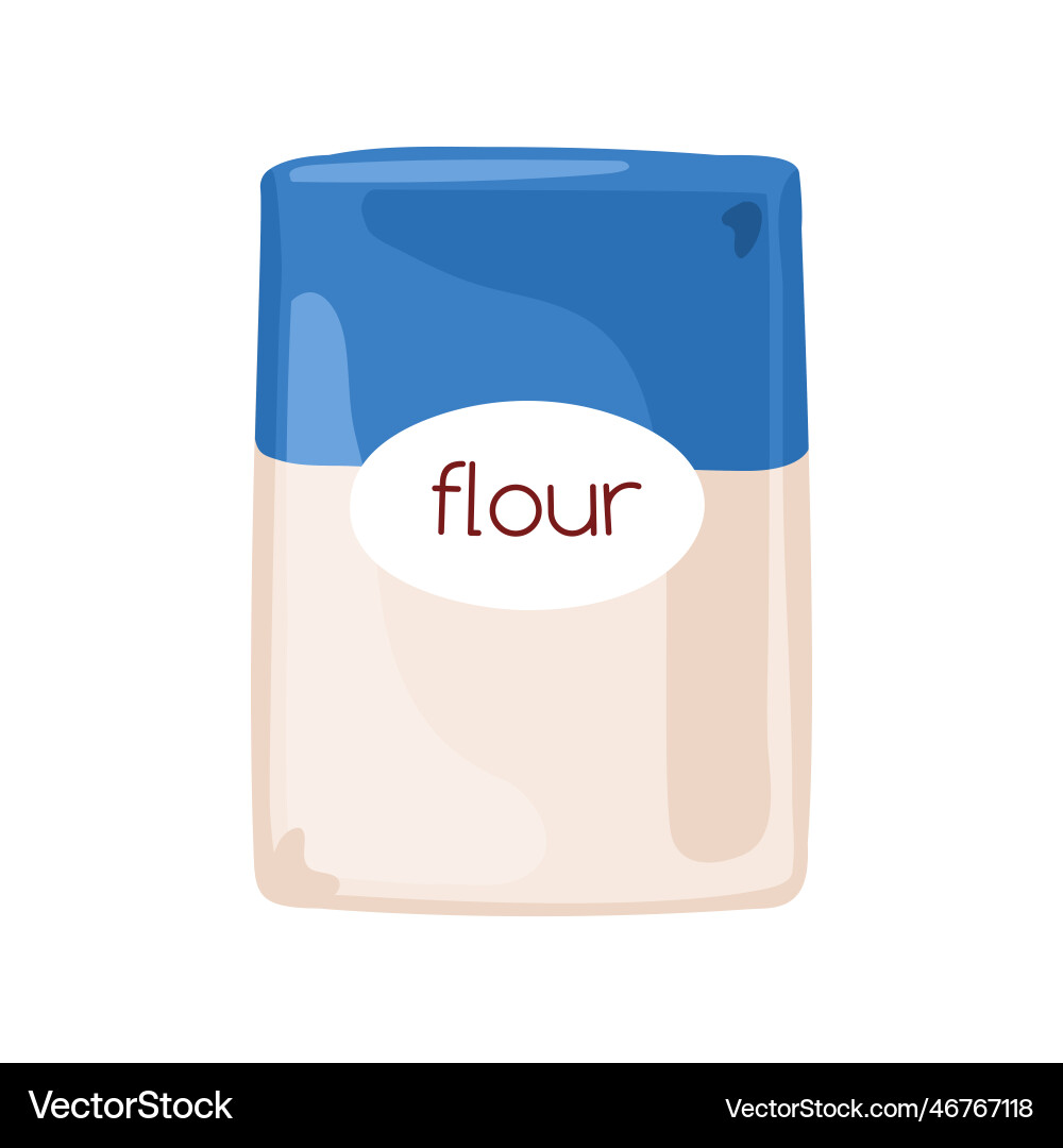 Wheat flour in paper bag closed pack package Vector Image