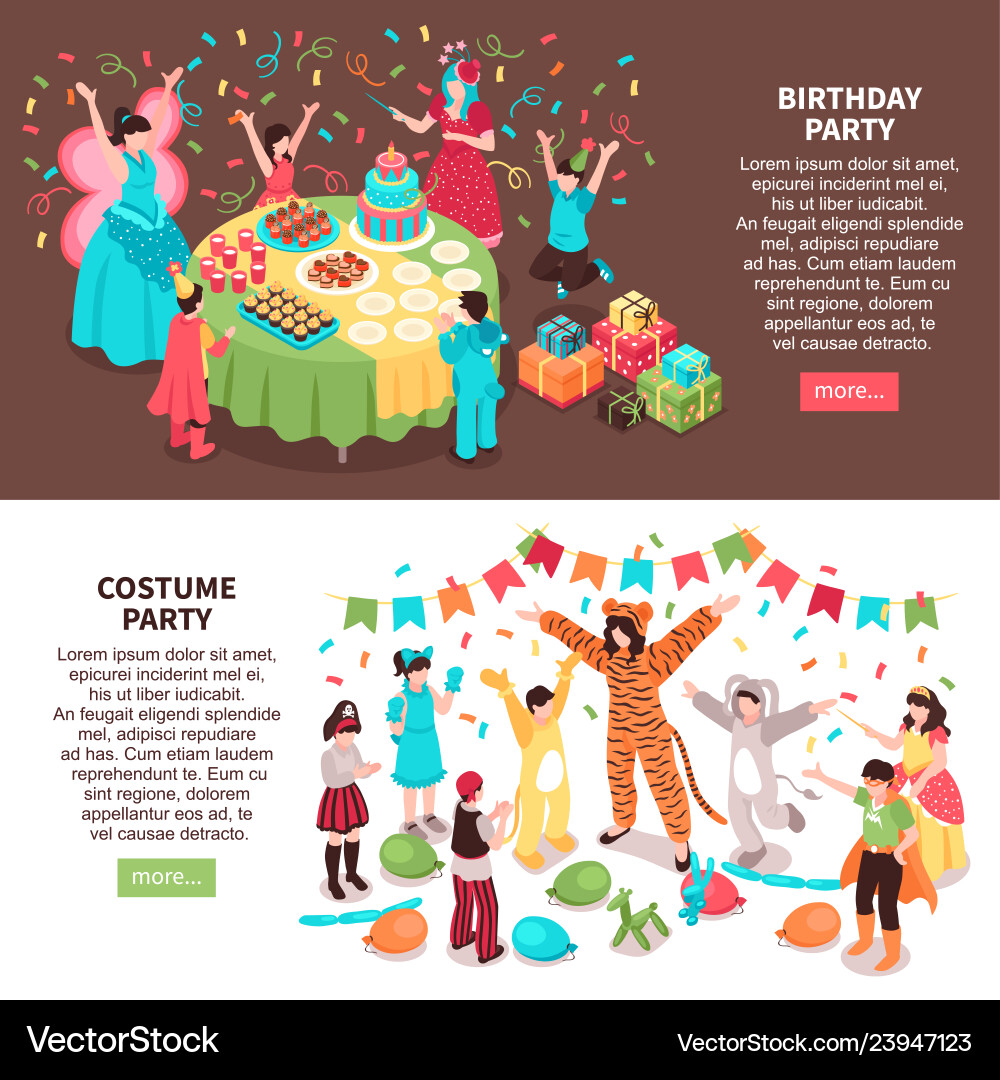 Birthday party entertainment banners Royalty Free Vector