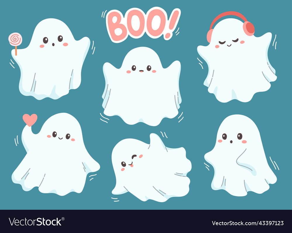 Cute Halloween Ghosts Royalty Free Vector Image