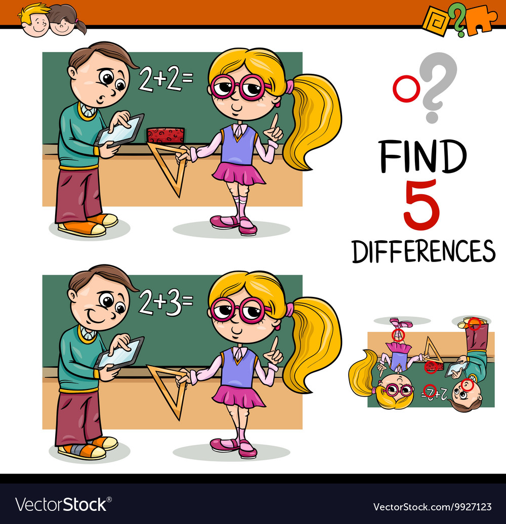 Differences task for children Royalty Free Vector Image