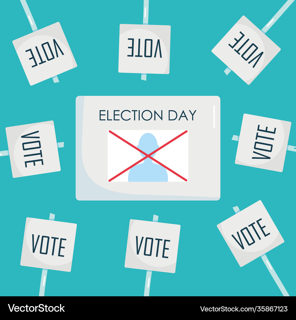 Election day design with vote paper Royalty Free Vector