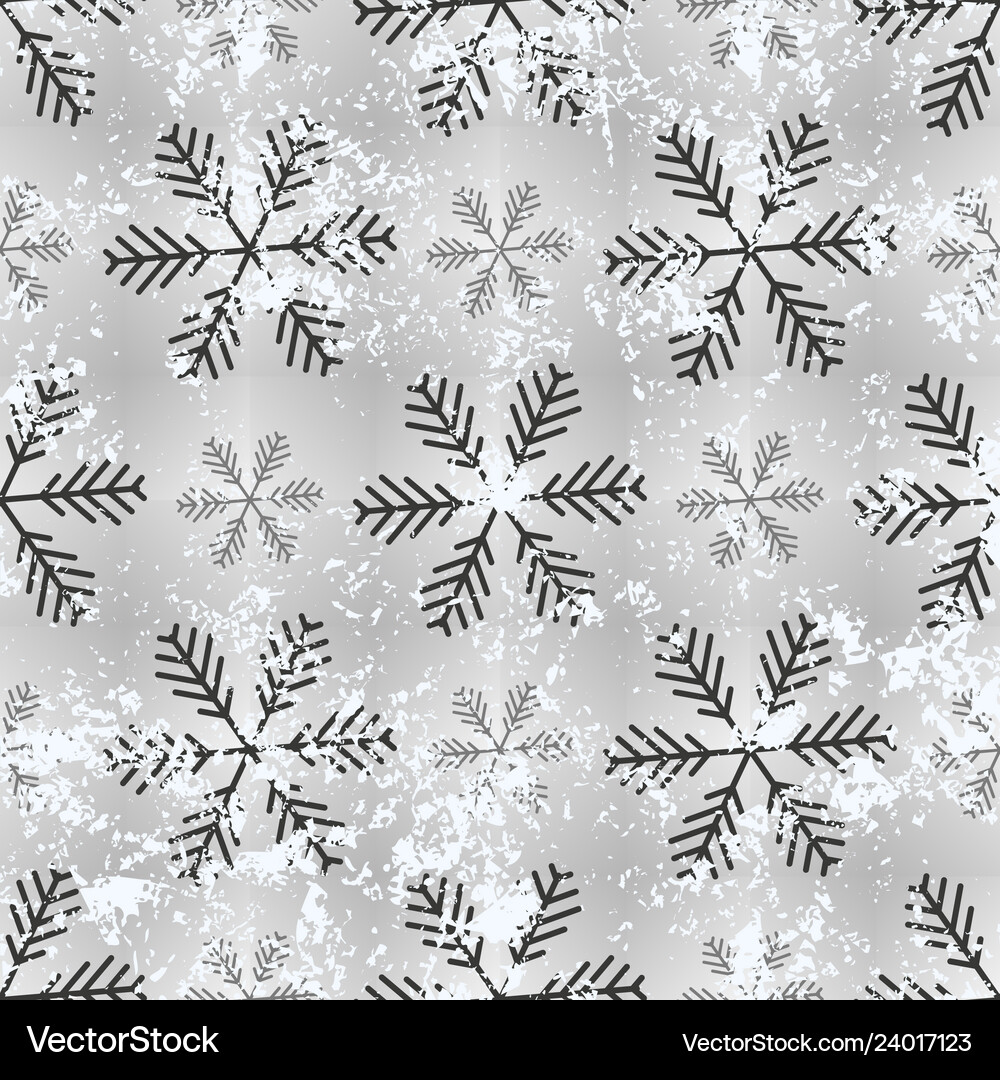 Holiday seamless background with snowflakes old Vector Image