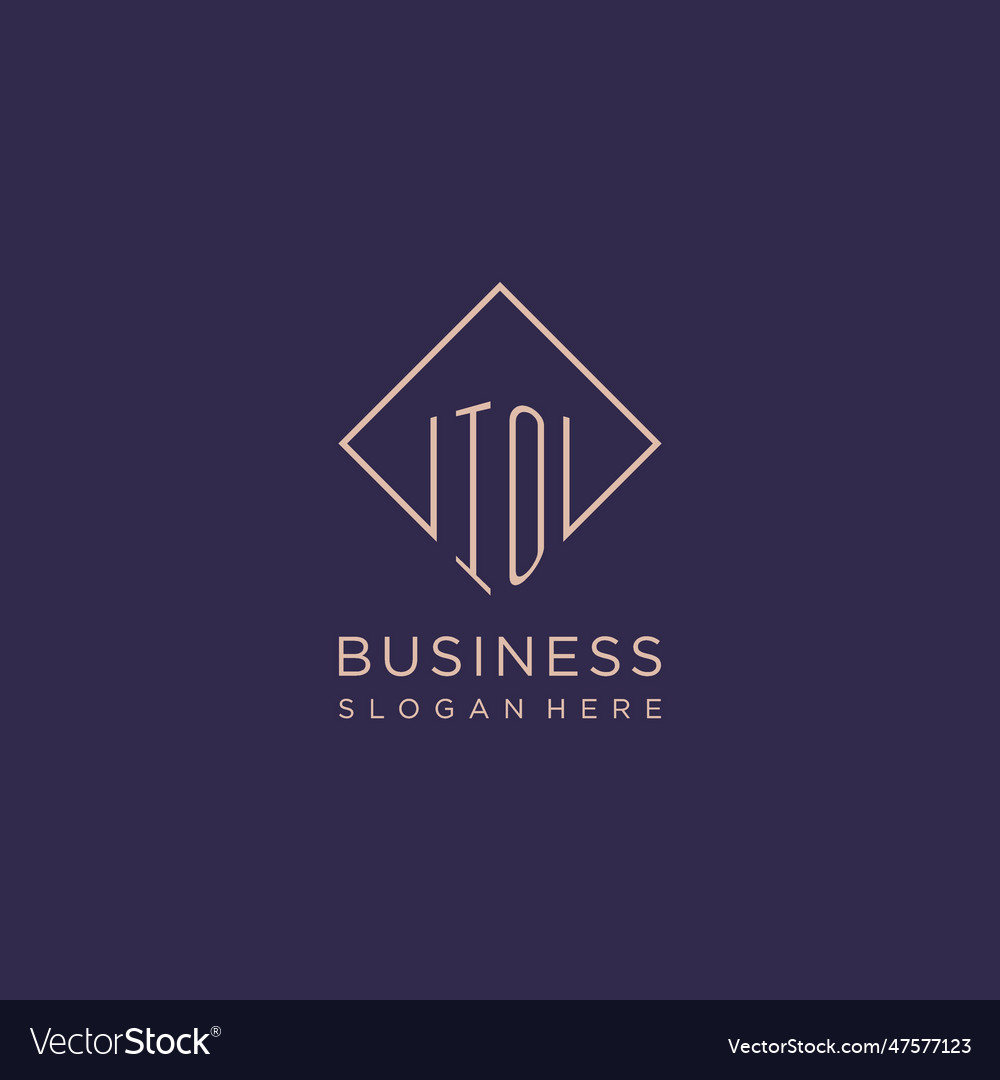 Initials io logo monogram with rectangle style Vector Image Initials io logo monogram with rectangle style Vector Image