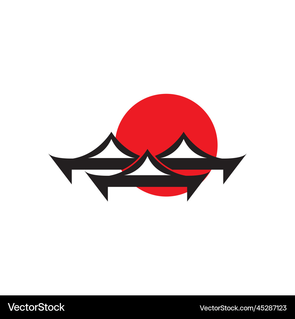 Japan roof icon logo Royalty Free Vector Image