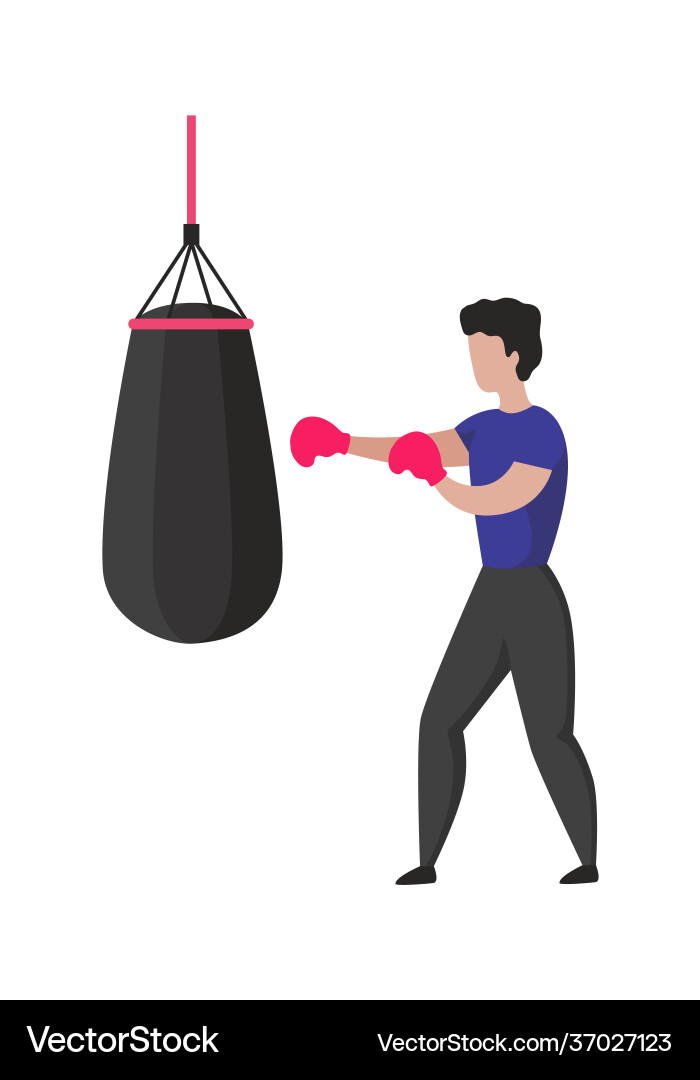 Man boxing sport training concept cartoon Vector Image