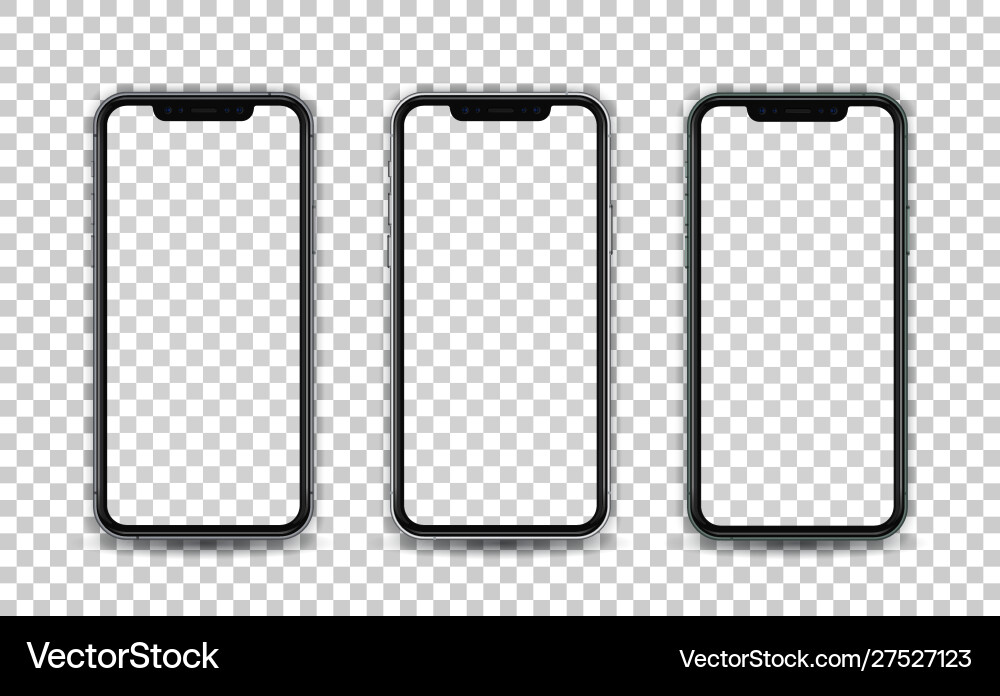Mobile template white green and space gray color Vector Image