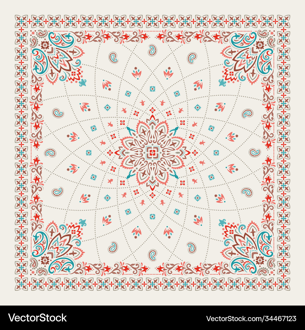 Paisley Bandana Print Royalty Free Vector Image