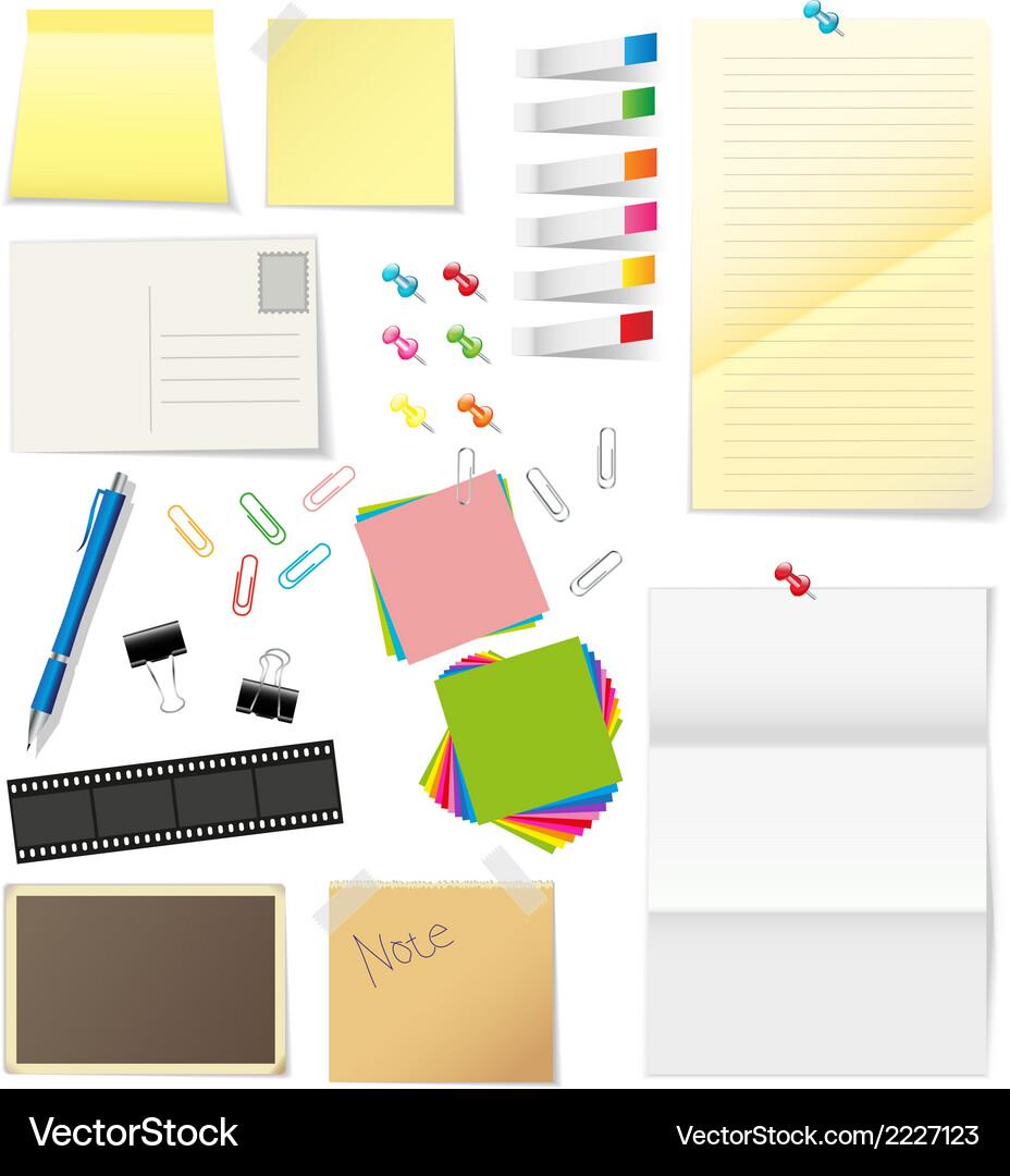 Paper and office supplies Royalty Free Vector Image