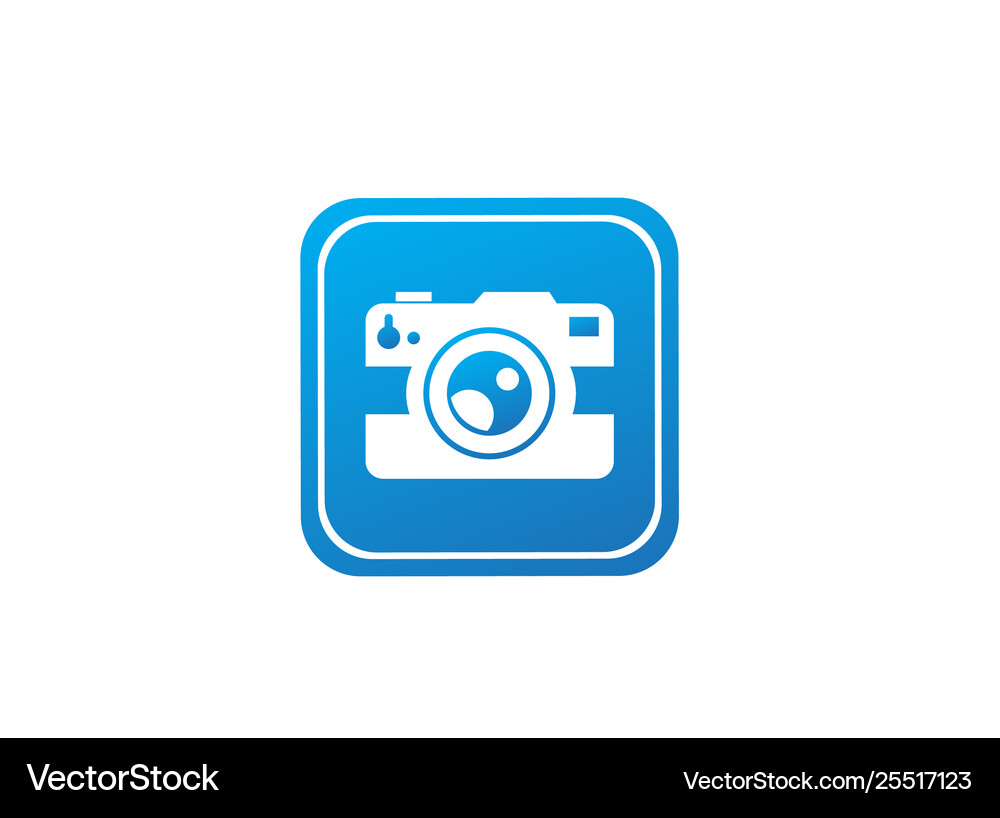 Photographe an old style camera logo design Vector Image