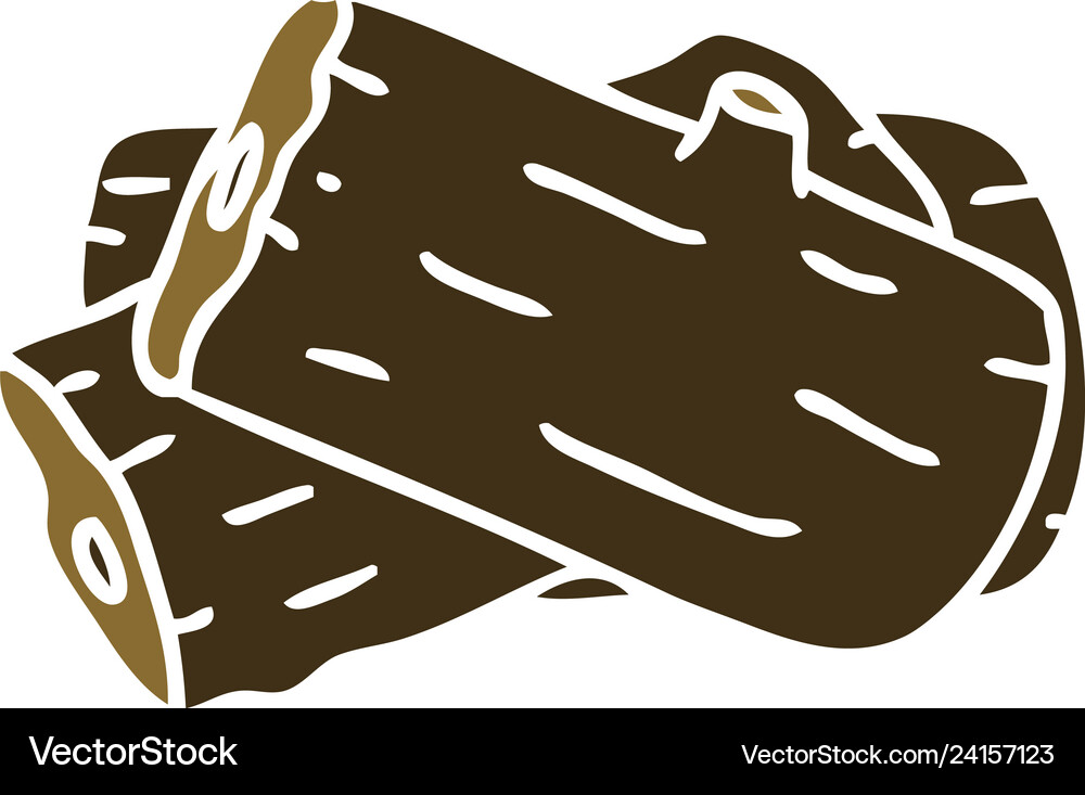 Quirky hand drawn cartoon log Royalty Free Vector Image