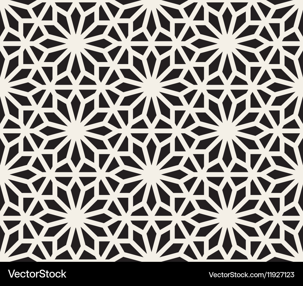 Seamless black and white geometric hexagon Vector Image