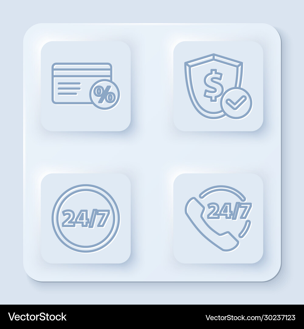 Set line discount card with percent shield Vector Image