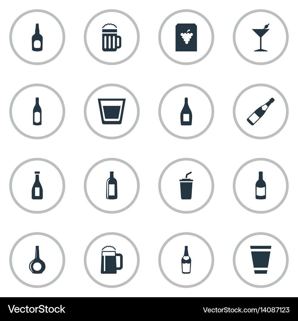 Set of simple beverage icons Royalty Free Vector Image
