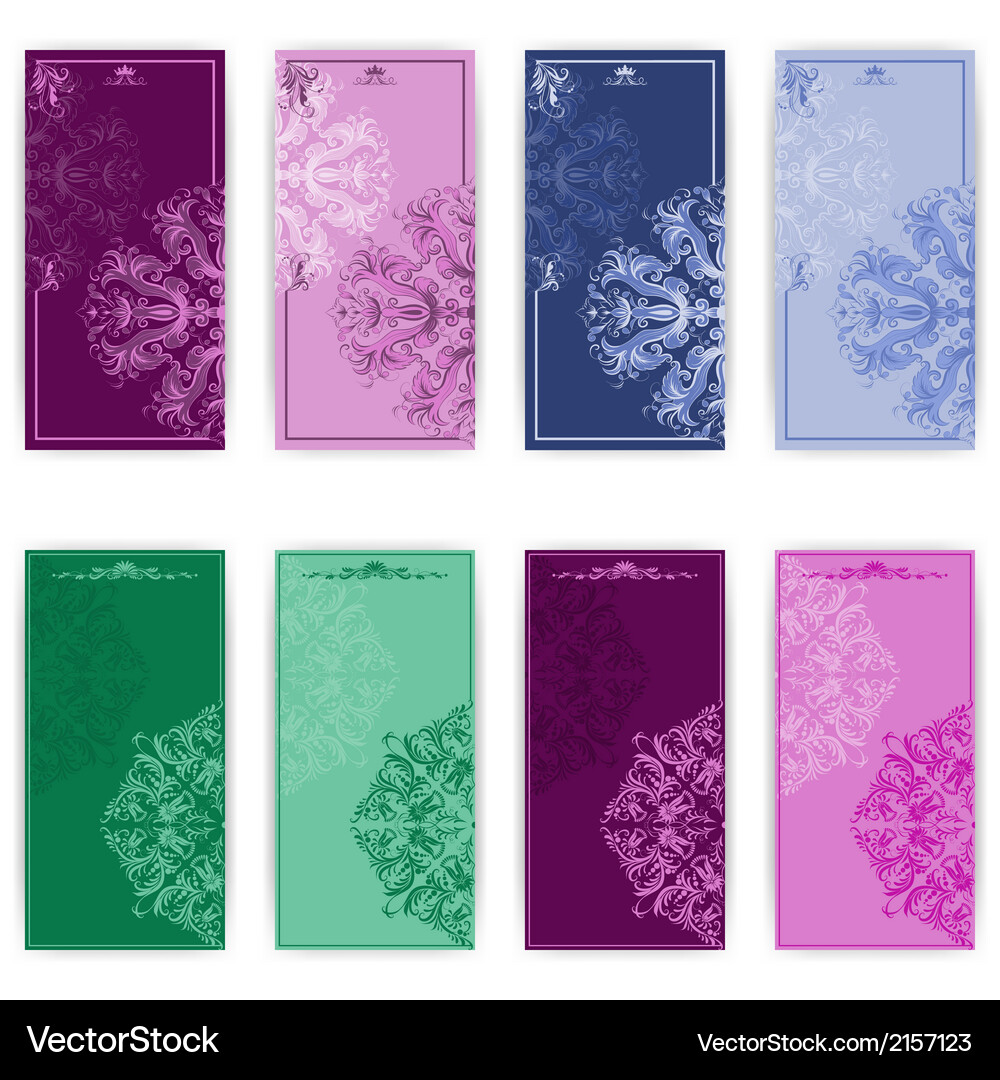 Set of template for greeting card Royalty Free Vector Image