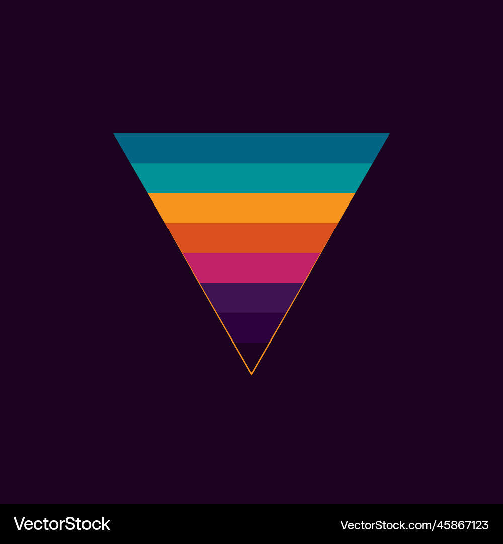 Vintage triangular sunset in the style of 80s Vector Image