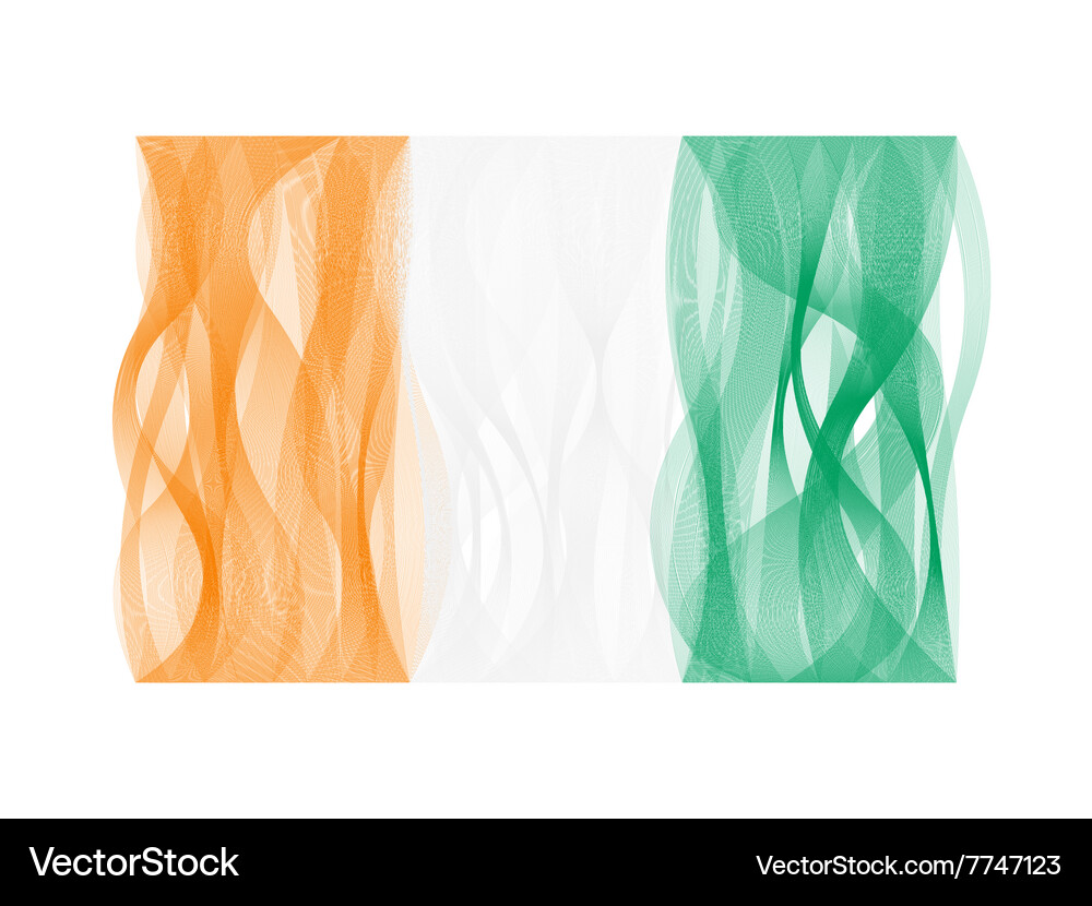 Wave line flag of Ivory Coast Royalty Free Vector Image