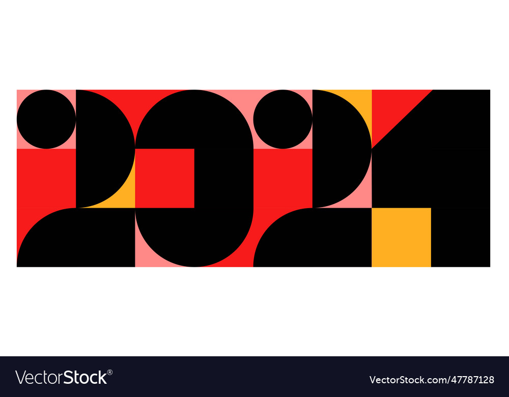 2024 new year numbers geometric numbers style Vector Image