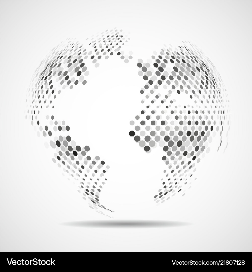 Abstract globe earth of colorful grey Royalty Free Vector