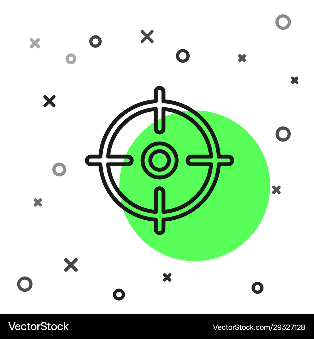 Black line target sport icon isolated on white Vector Image