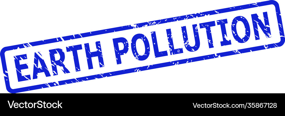 Earth pollution stamp with grunge style Royalty Free Vector