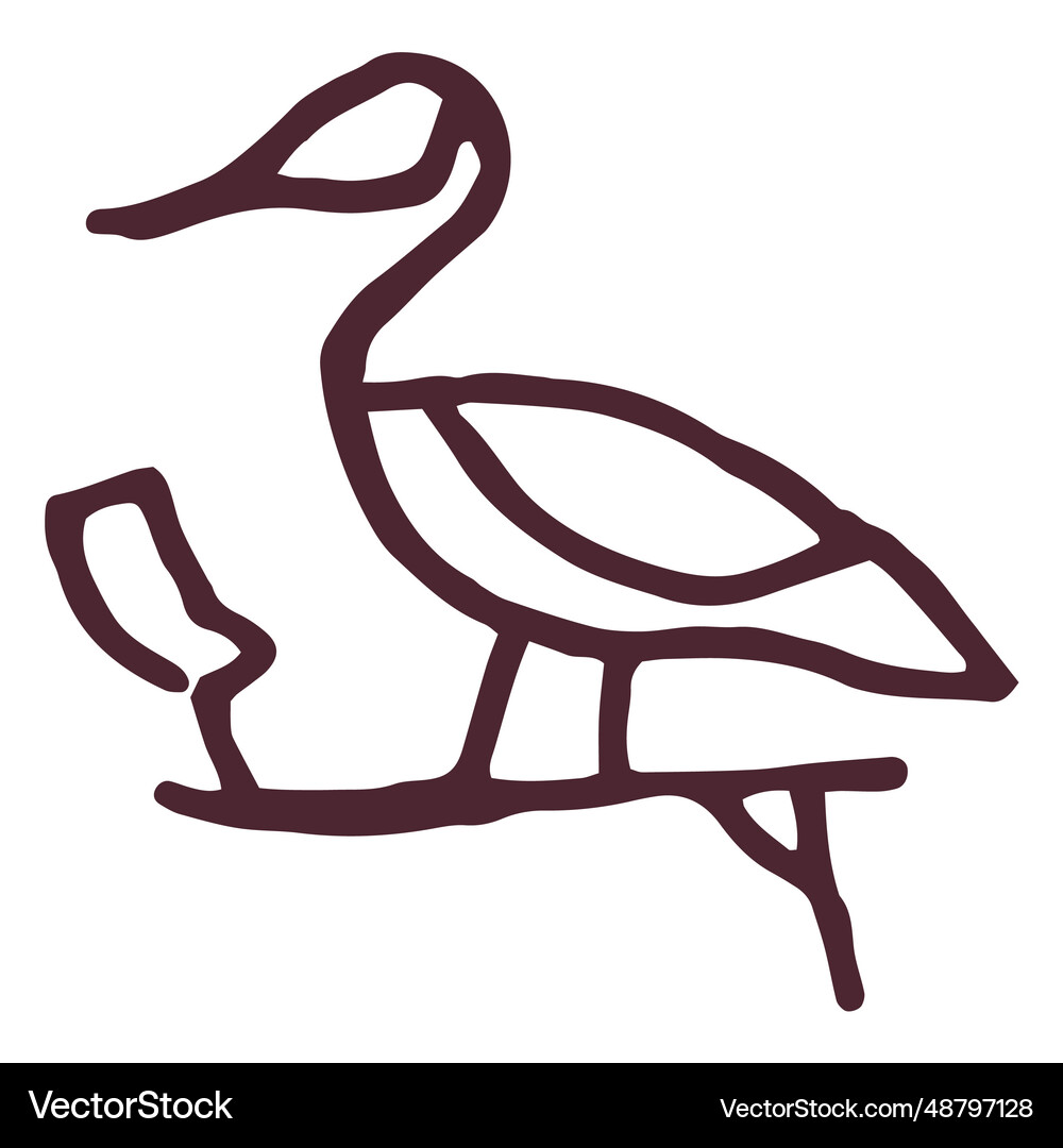 Egyptian sacred ibis symbol Royalty Free Vector Image