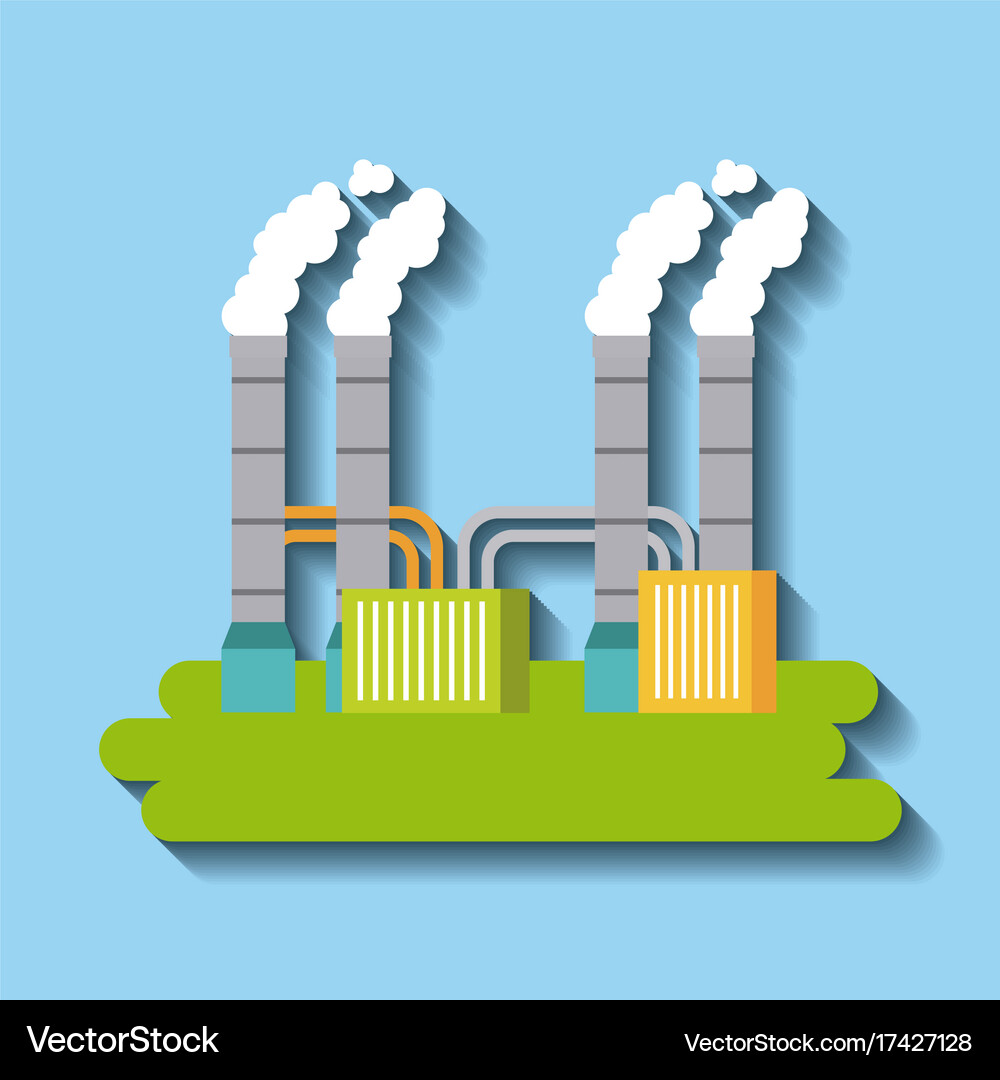 Factory building green energy manufacturing Vector Image