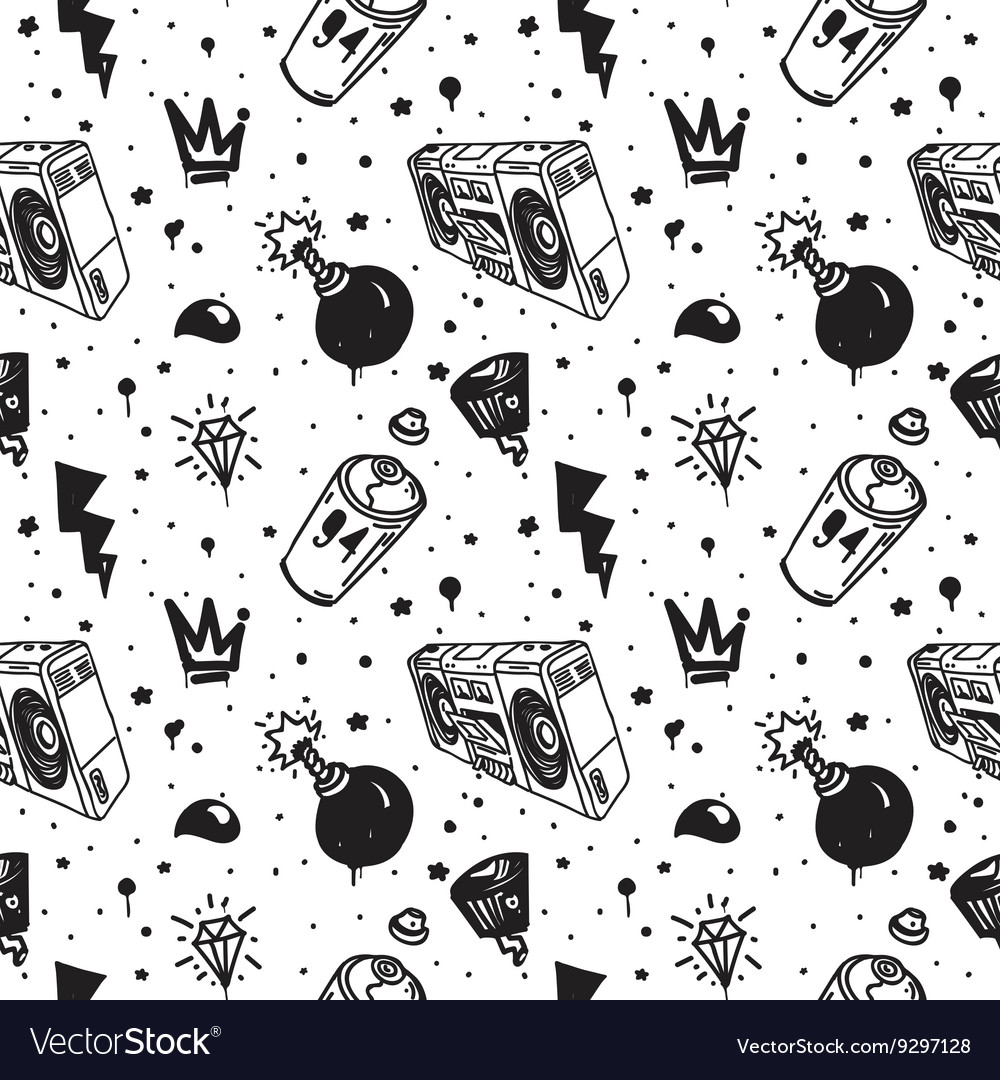 Graffiti seamless pattern Royalty Free Vector Image