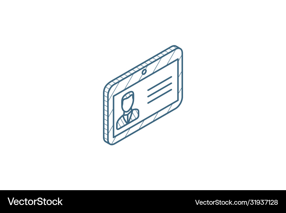 Id card car drive licence identity pass isometric Vector Image