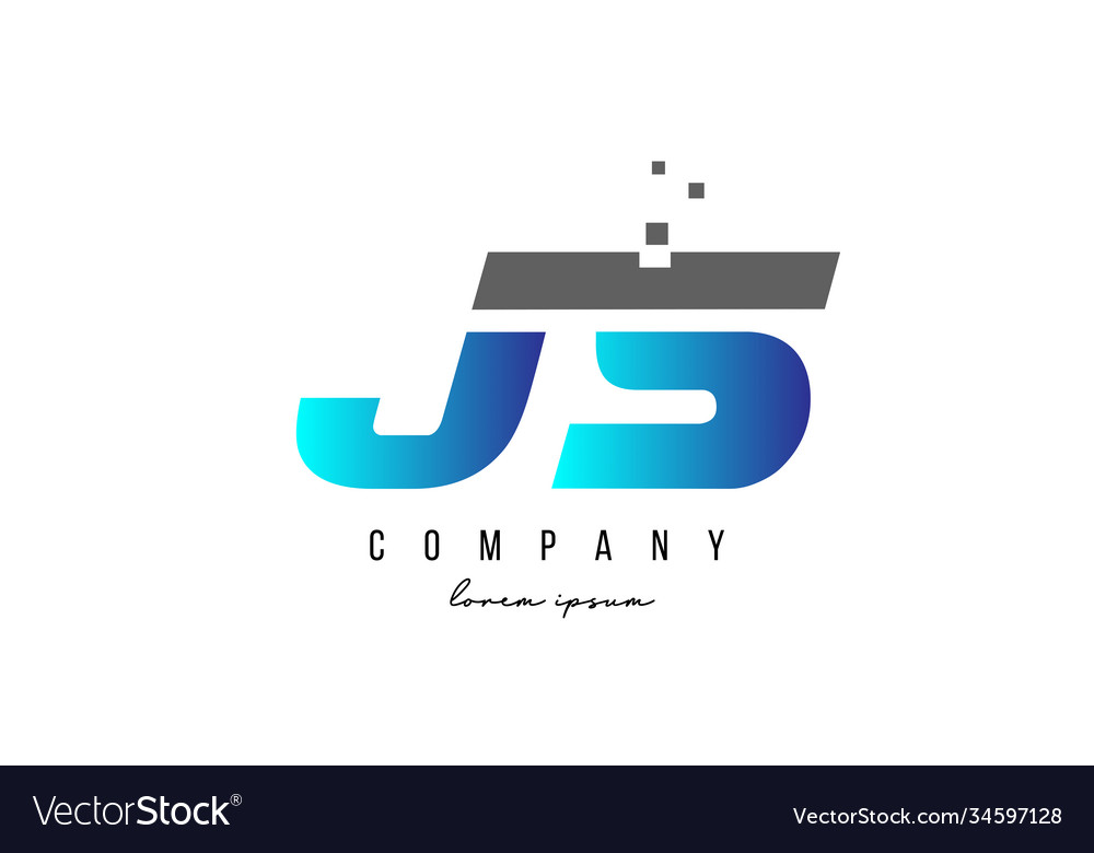 Js j s alphabet letter logo combination in blue Vector Image