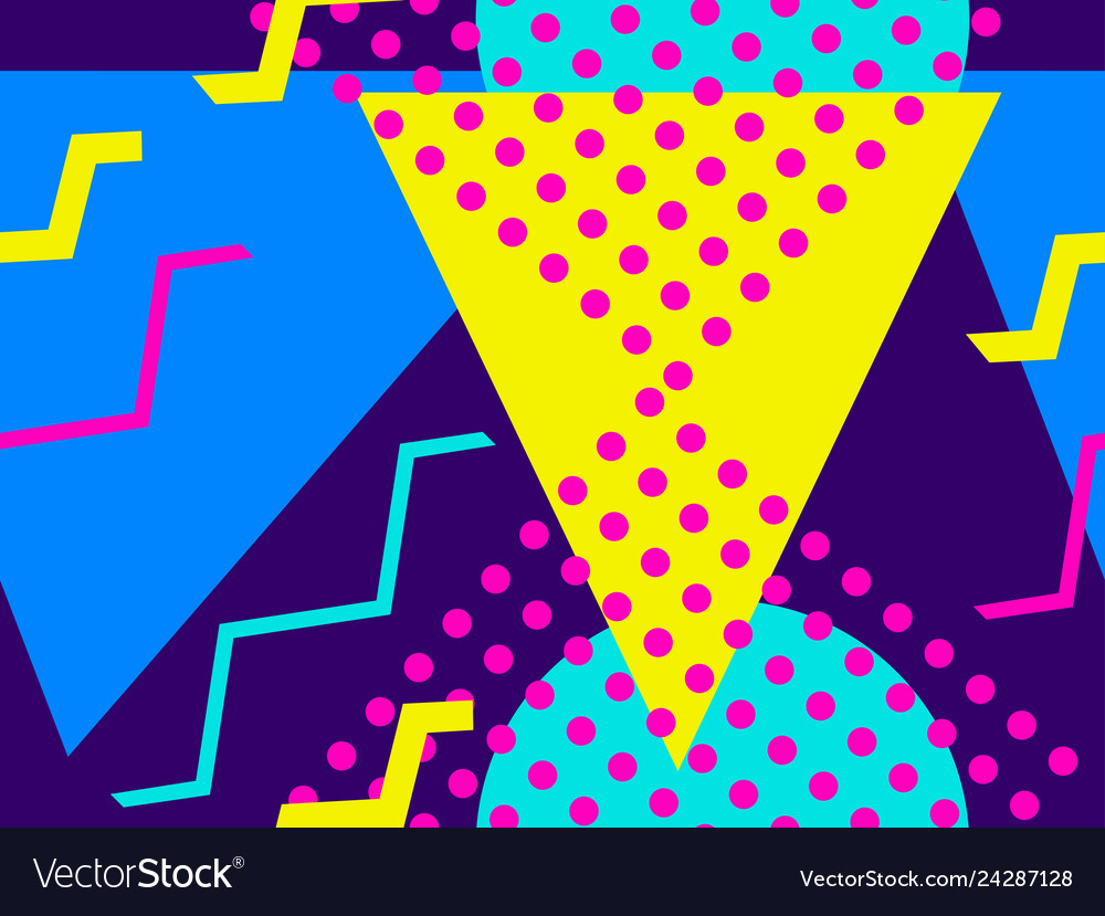 Memphis seamless pattern geometric elements Vector Image