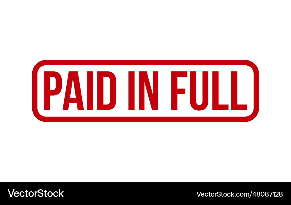 Red paid in full rubber stamp seal Royalty Free Vector Image