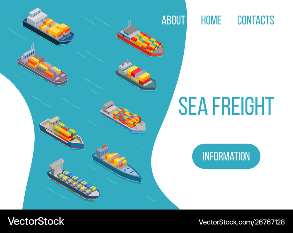 Sea freight logistics ship Royalty Free Vector Image