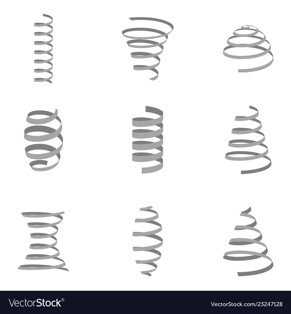 Set of monochrome icons with springs Royalty Free Vector