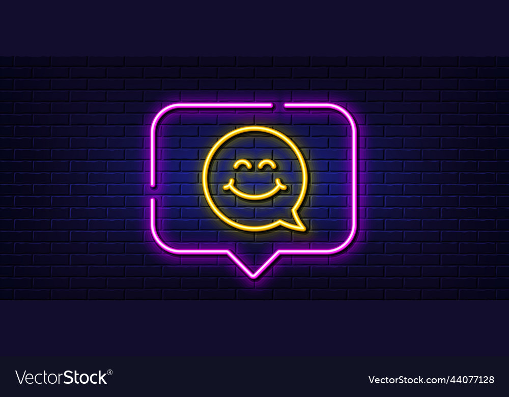 Smile face line icon happy emoticon chat sign Vector Image Smile face line icon happy emoticon chat sign Vector Image