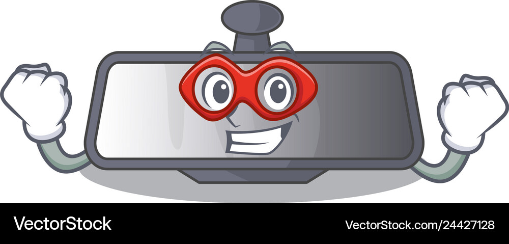 Super hero rear view mirror in cartoon shape Vector Image