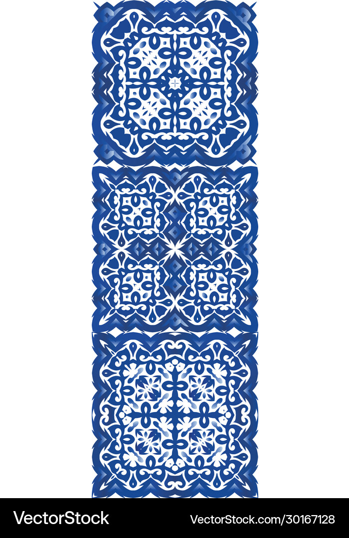 Traditional ornate motive in ceramic tile Vector Image