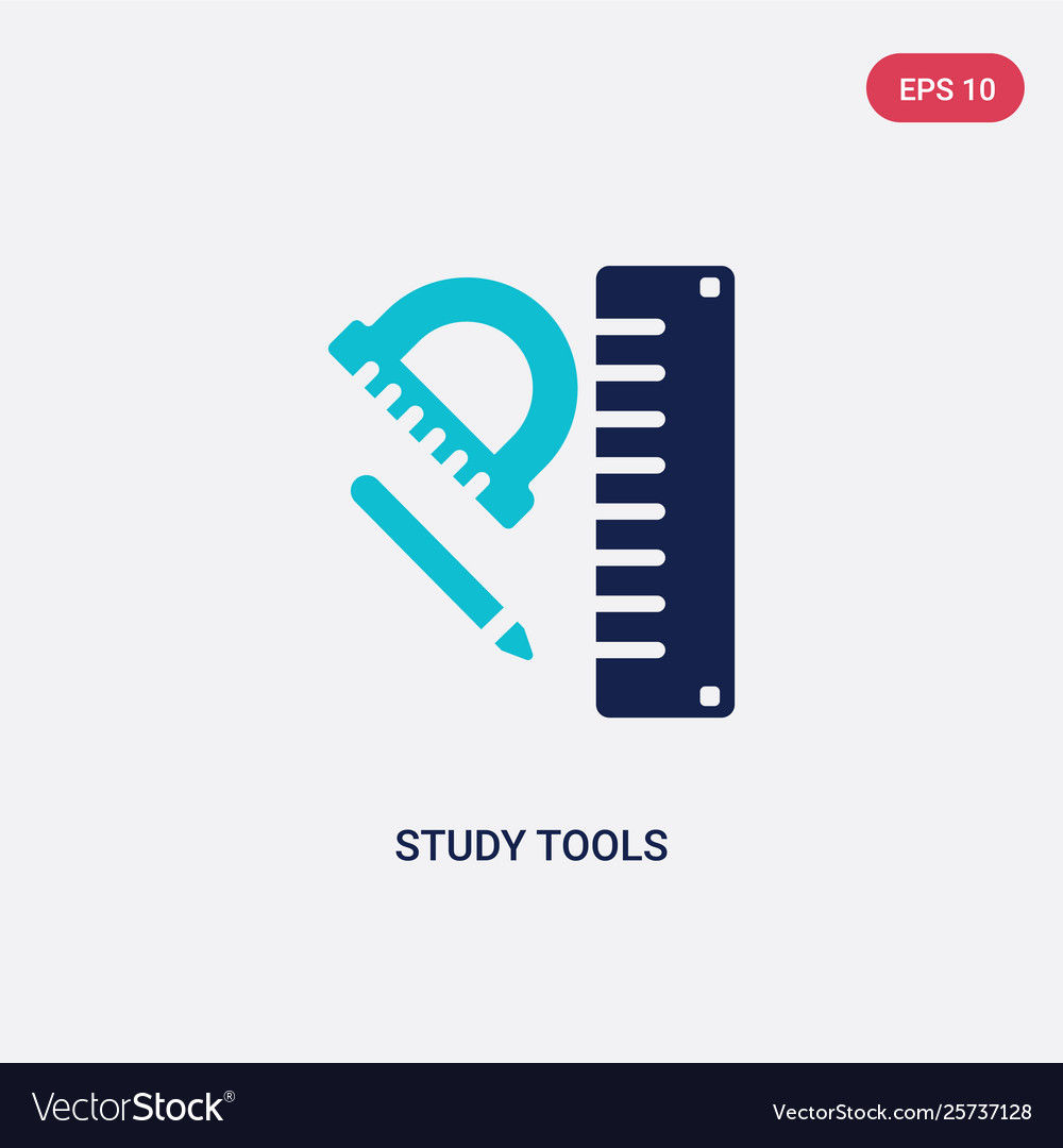 Two color study tools icon from e-learning Vector Image