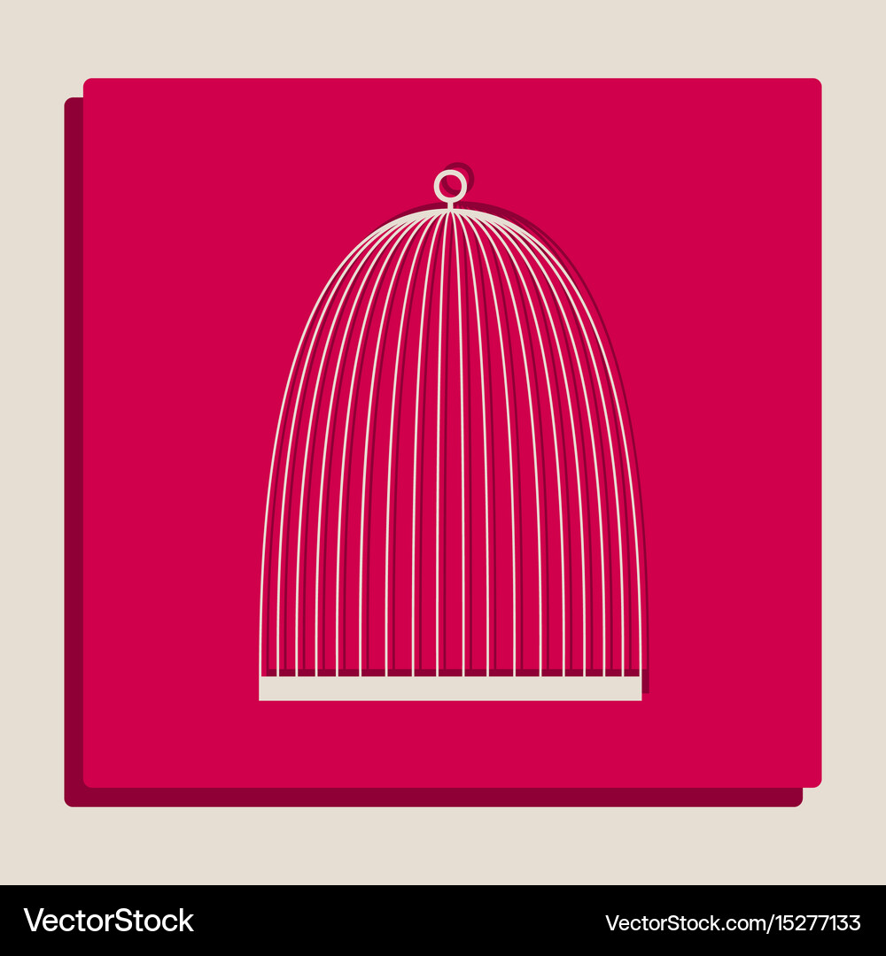 Bird cage sign grayscale version of Royalty Free Vector