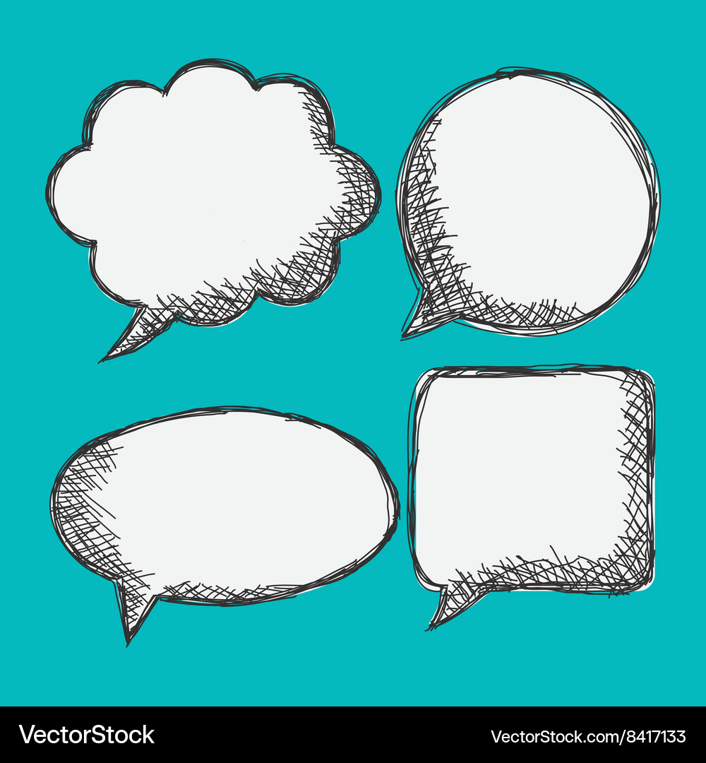 Colors message bubble speech editable Royalty Free Vector