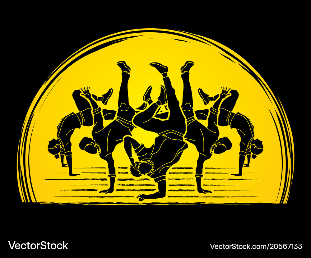 Dancer dancing people group Royalty Free Vector Image