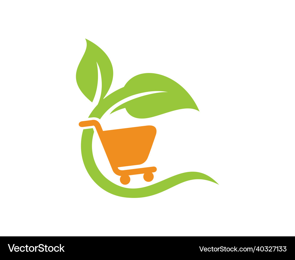 Green market logo template design emblem Vector Image