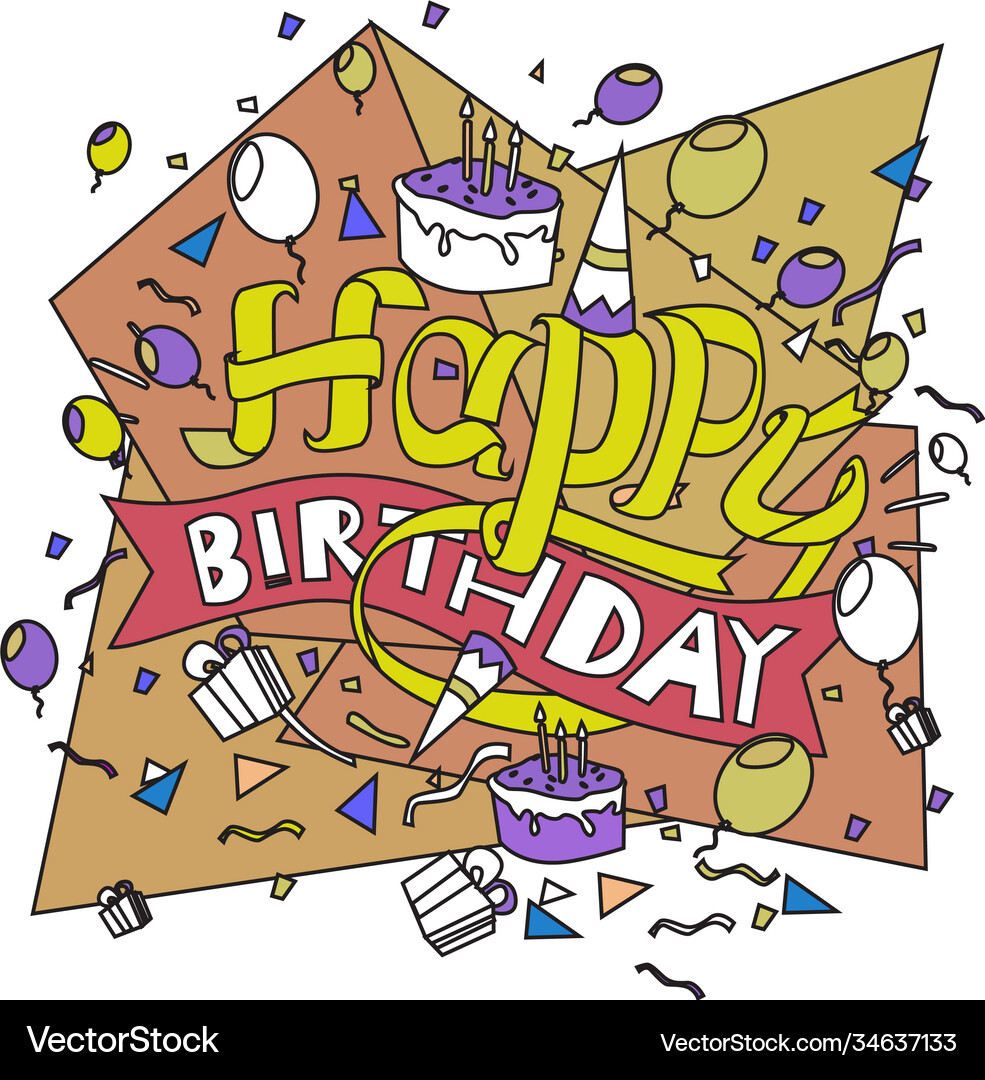 Happy birthday typography design for greeting Vector Image