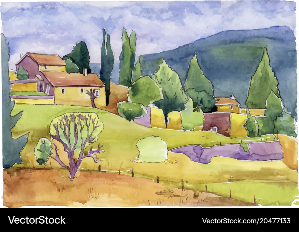 Landscape country life Royalty Free Vector Image