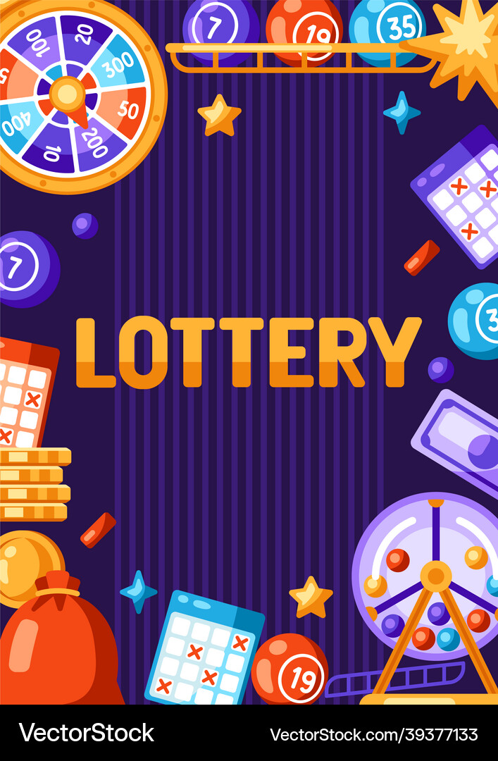 Lottery and bingo frame concept for gambling Vector Image