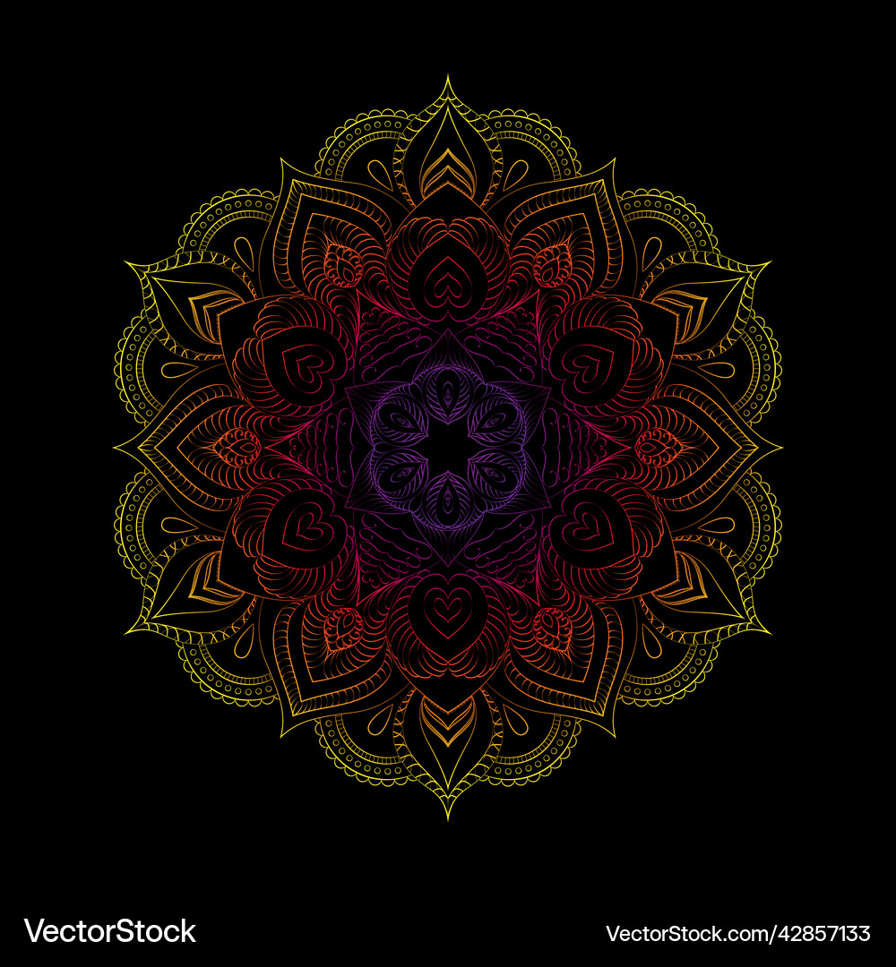 Round mandala for design coloring book page Vector Image